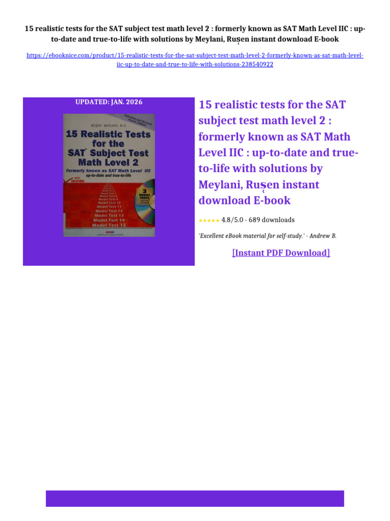 15 realistic tests for the SAT subject test math level 2 : formerly ...