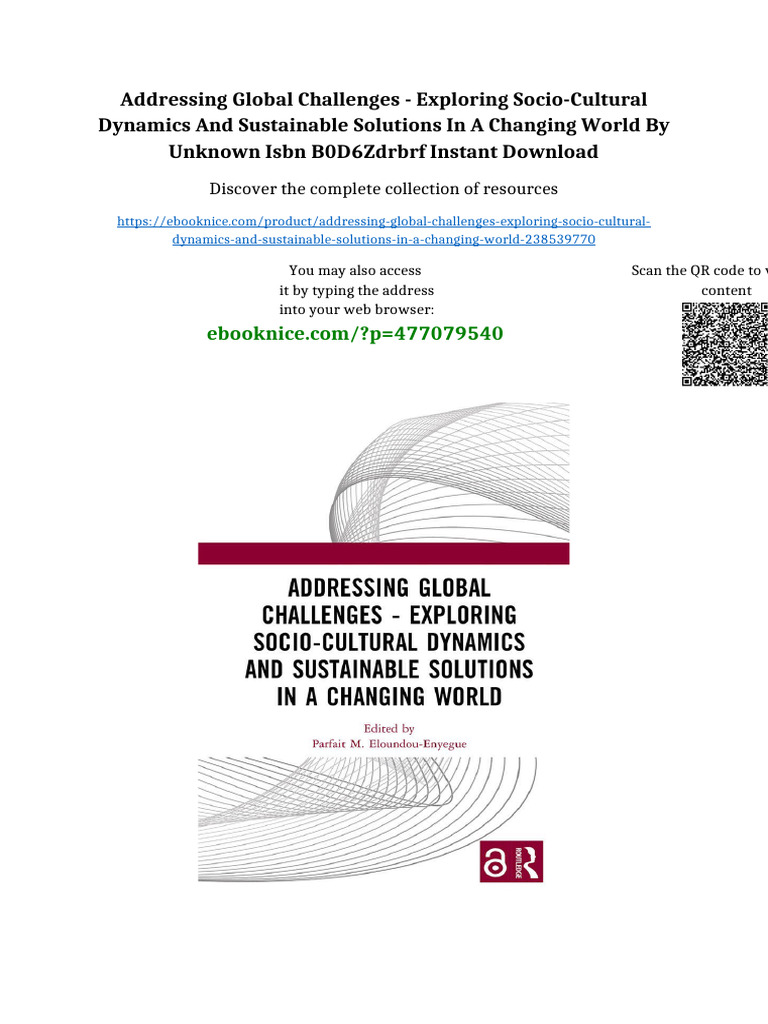 Addressing Global Challenges - Exploring Socio-Cultural Dynamics and ...