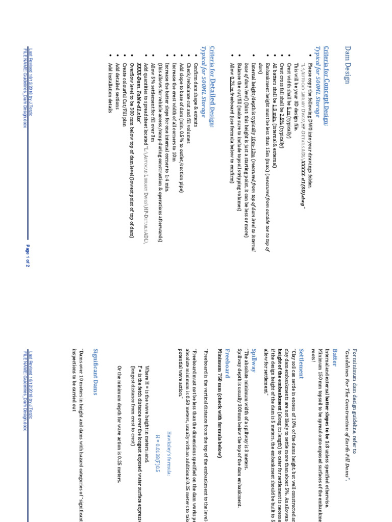 Guidelines - Dam Design | PDF | Dam | Spillway
