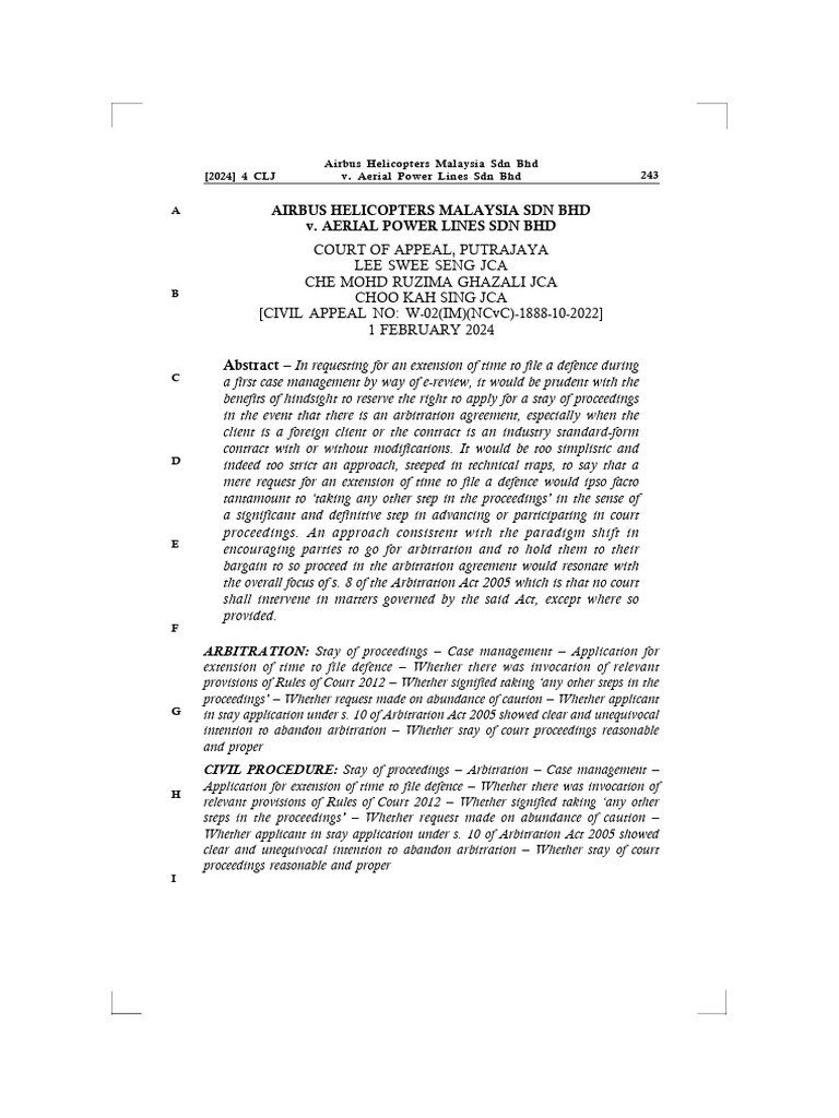 Airbus Helicopters Malaysia SDN BHD V Aerial Power Lines SDN BHD | PDF ...