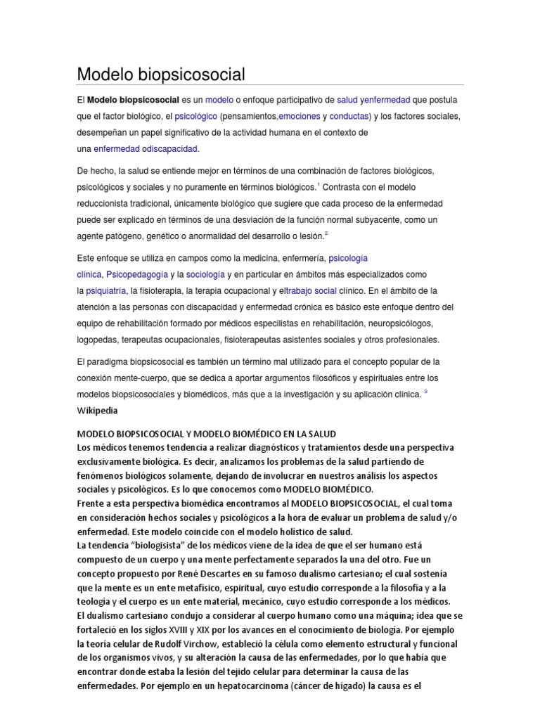 Modelo Biopsicosocial | Medicina | Bienestar