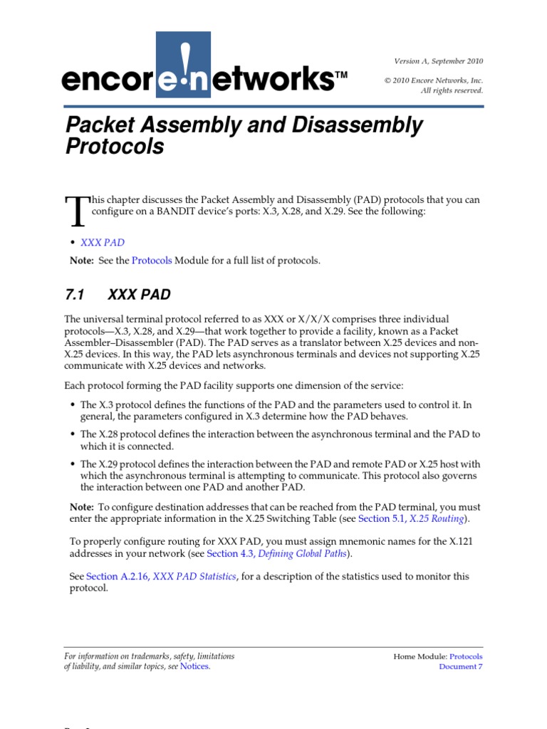 Encor Etworks: Packet Assembly and Disassembly Protocols | PDF ...