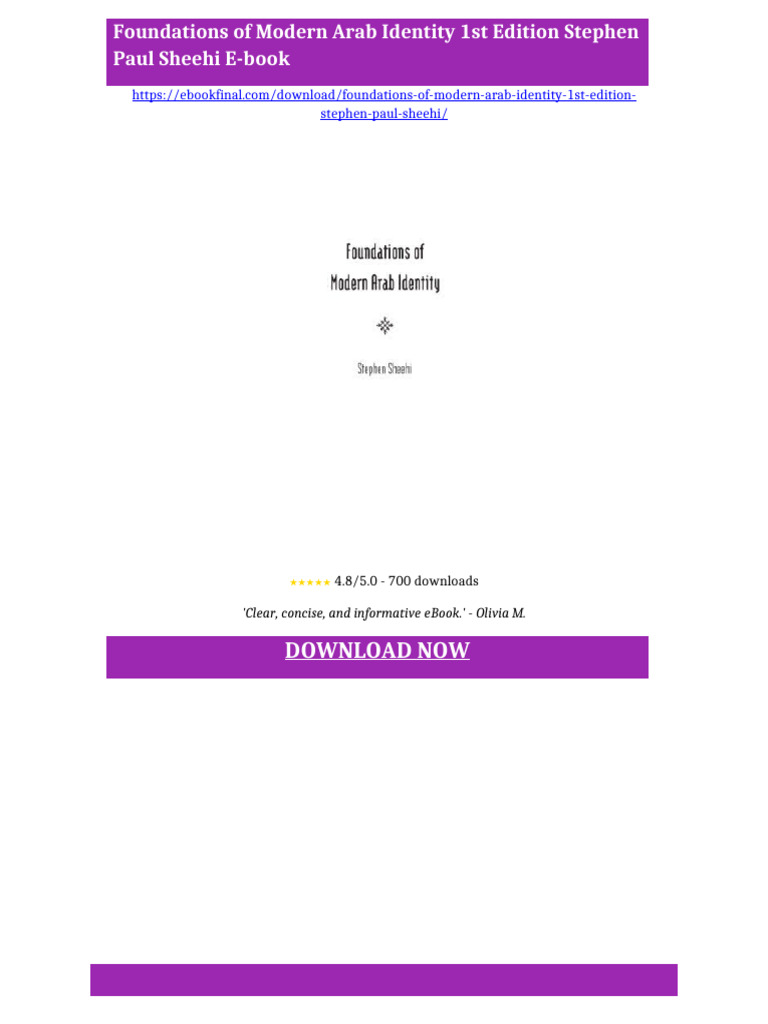 Foundations of Modern Arab Identity 1st Edition Stephen Paul Sheehi ...