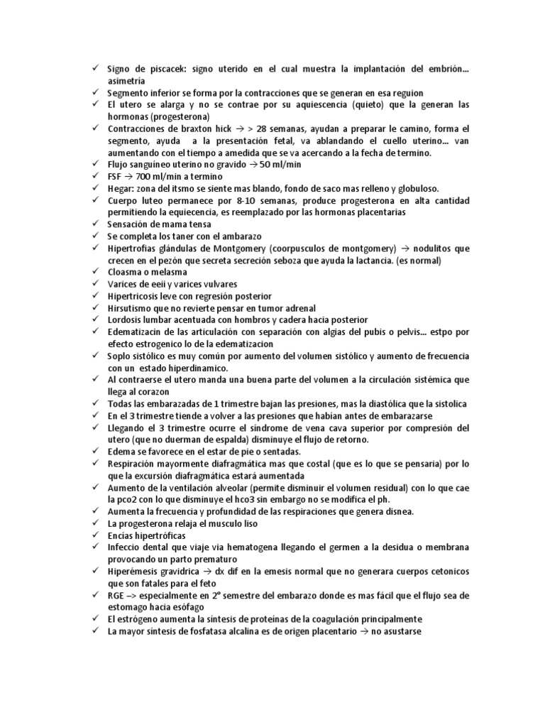 Signo de Piscacek y Cambios en el Embarazo | PDF | Útero | El embarazo