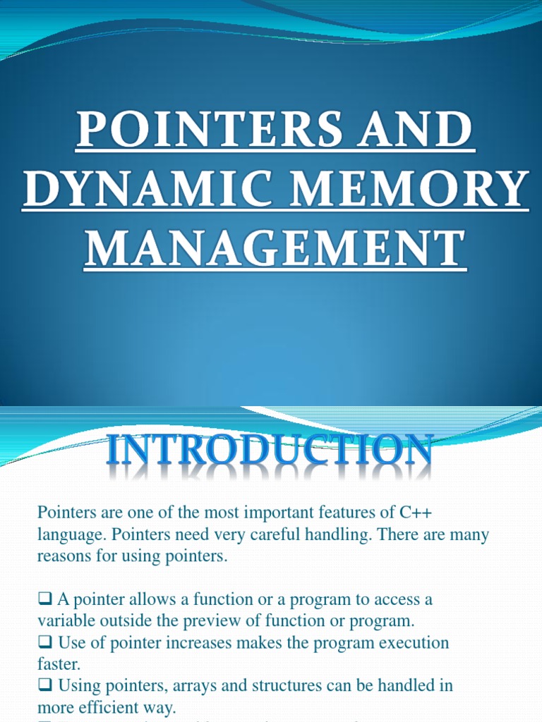 Pointers and Dynamic Memory Management | Download Free PDF | Pointer (Computer Programming ...