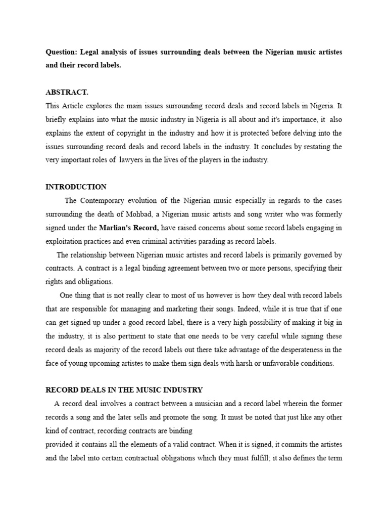 Mohbad Saga | PDF | Record Label