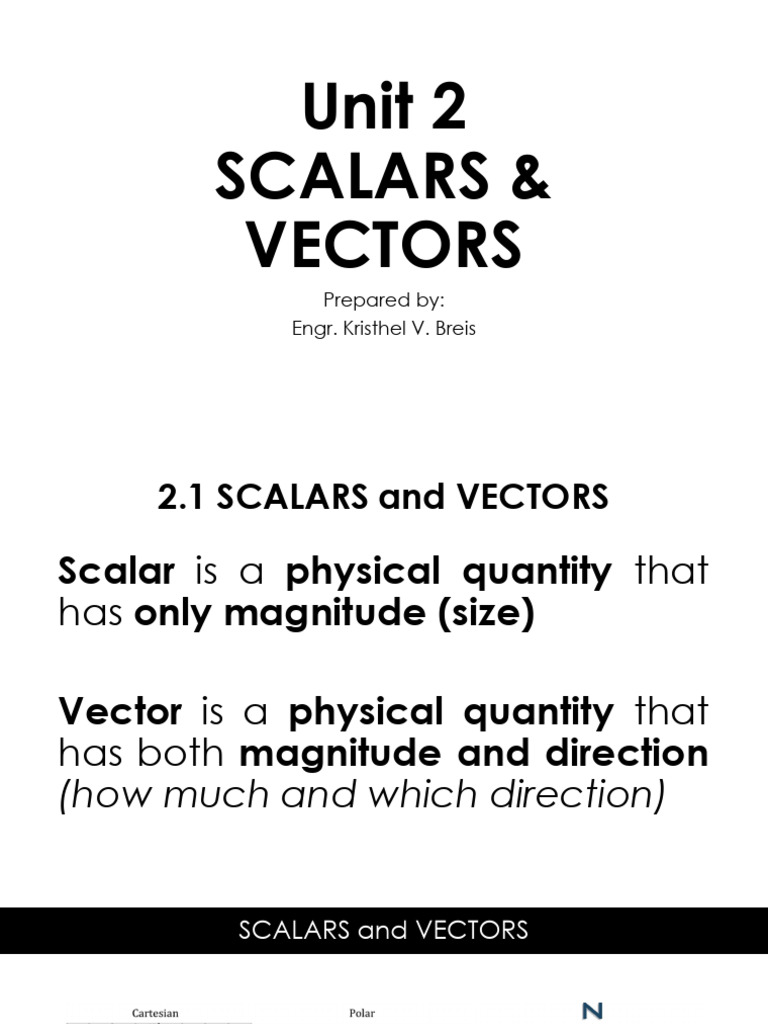 2 Scalars Vectors | PDF
