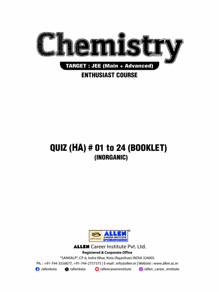 Enthusiast - Che (IOC) - Quiz - 01 To 24 - Booklet | PDF | Copyright ...