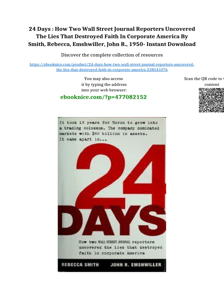 24 days : how two Wall Street journal reporters uncovered the lies that ...