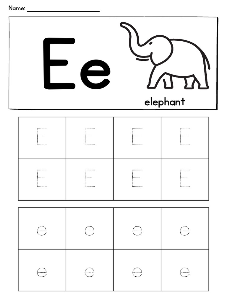 Letter E Tracing Worksheet | PDF