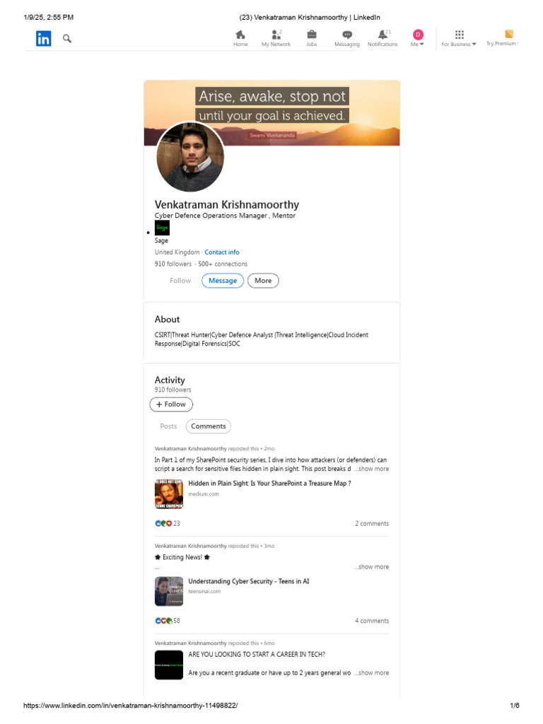 Venkatraman Krishnamoorthy - LinkedIn | PDF | Computer Security | Security