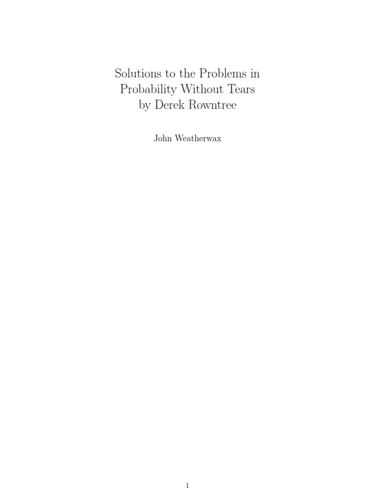 Rowntree Solutions | PDF | Probability Distribution | Applied Mathematics
