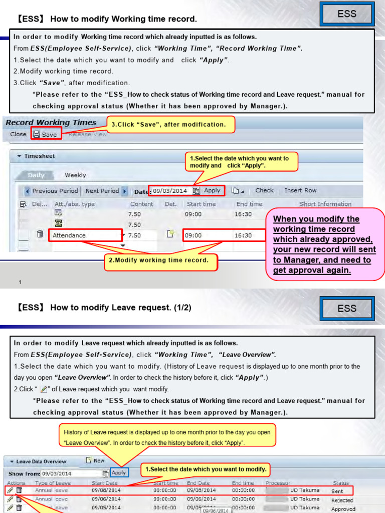 How To Modify Record Working Time and Leave Request | PDF | Chess ...
