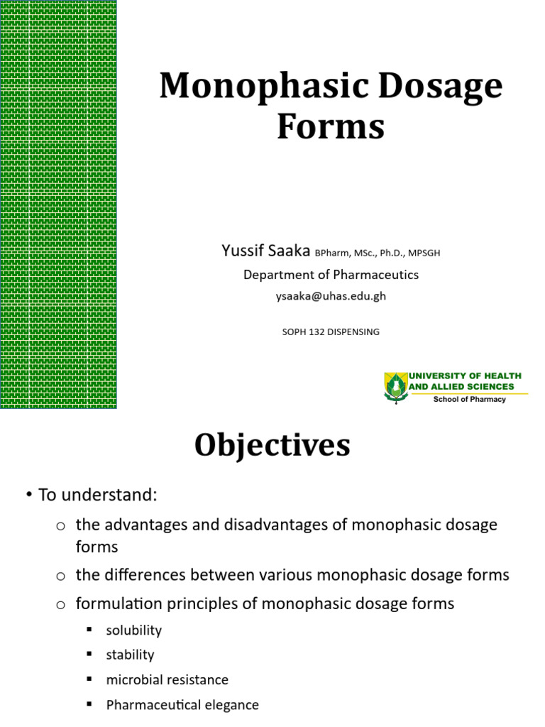 Mono Phasic Dosage Forms | PDF | Sugar Substitute | Chemistry