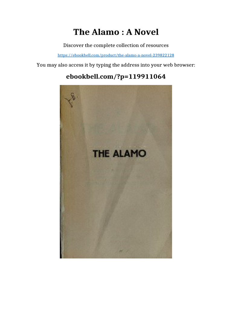 The Alamo: A Novel Available Instanly | PDF | Runway
