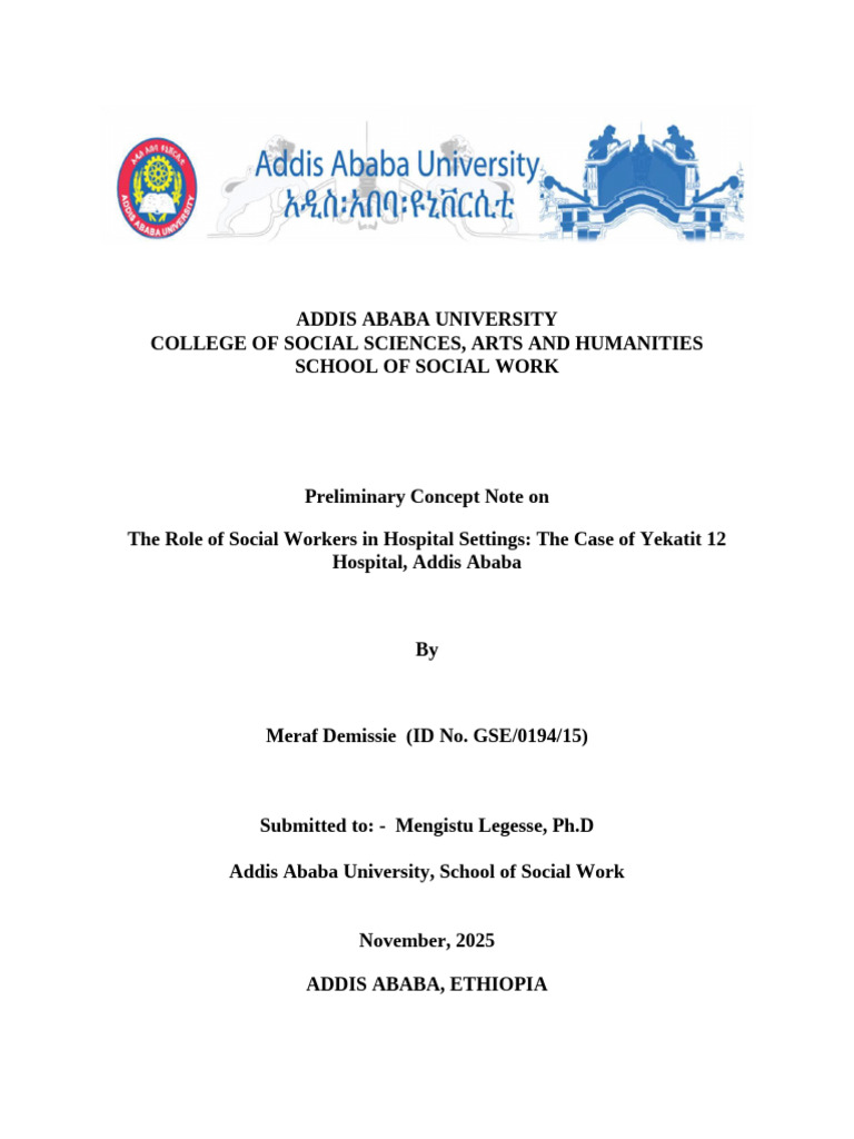 Addis Ababa University - Merafe | PDF | Social Work | Hospital