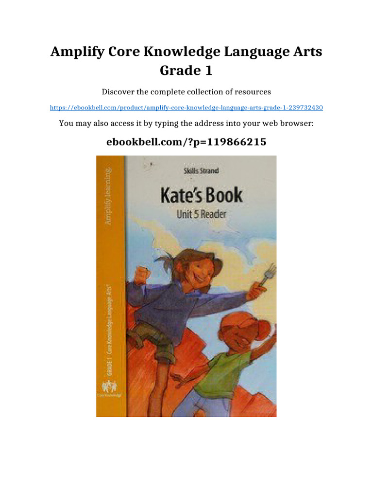 Amplify Core Knowledge Language Arts Grade 1 Full | PDF | Intellectual ...