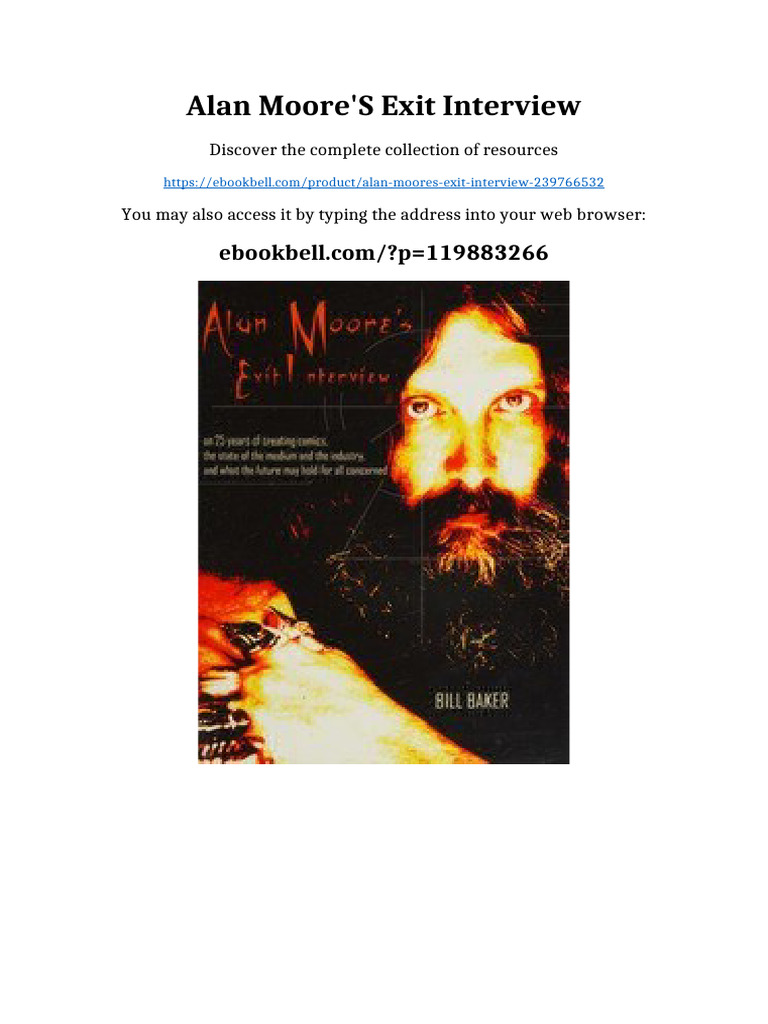 Alan Moore's Exit Interview Digital Download | PDF | Property ...