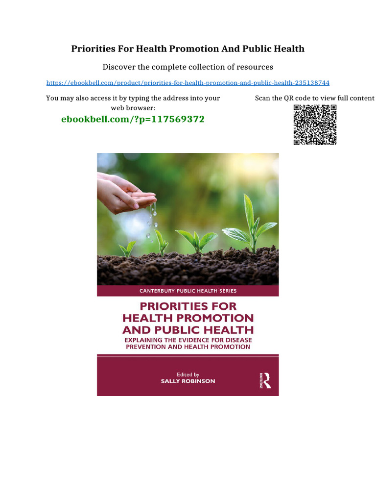 Priorities for Health Promotion and Public Health pdf version | PDF ...
