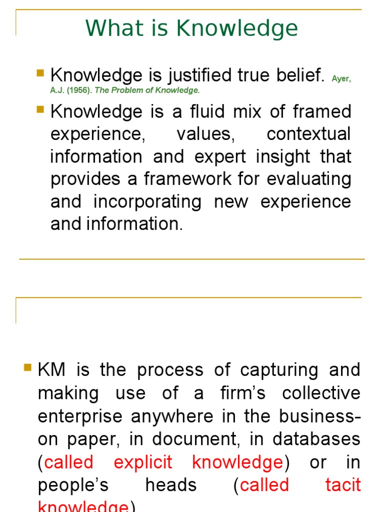 What Is Knowledge: Ayer, A.J. (1956) - The Problem of Knowledge | PDF ...