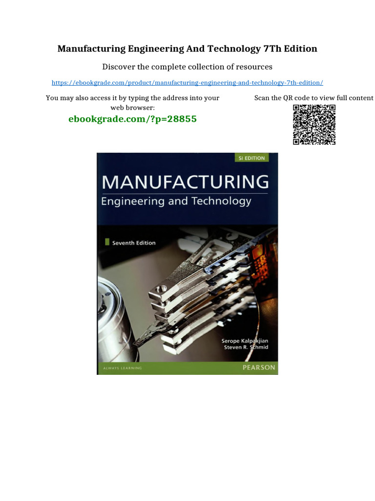 Manufacturing Engineering and Technology 7th Edition Digital Version ...
