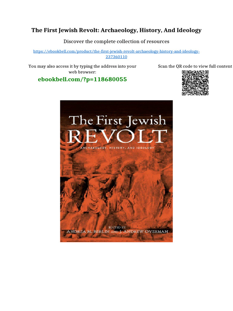 The First Jewish Revolt: Archaeology, History, and Ideology No Waiting ...