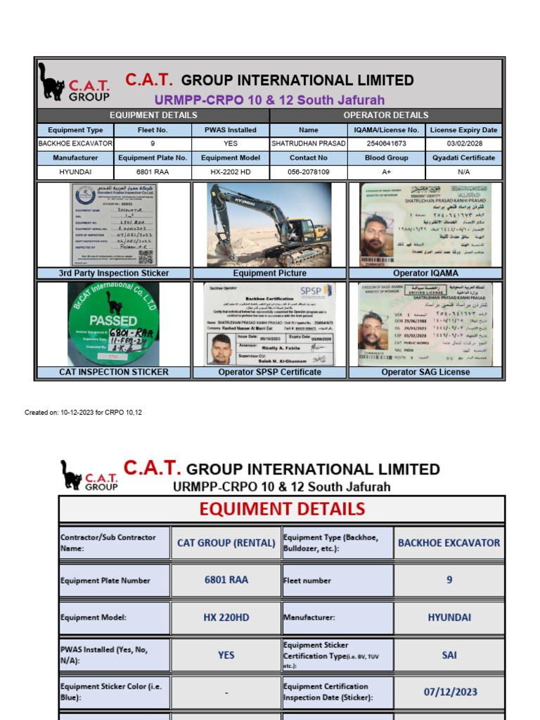 Backhoe Excavator 6801 RAA | PDF | Construction Equipment | Heavy Equipment