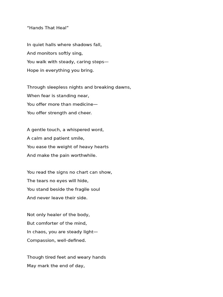 Nursing Poem1 | PDF