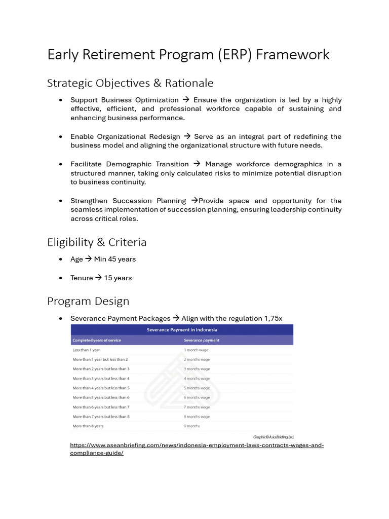 Early Retirement Program Framework | PDF | Employment | Enterprise ...