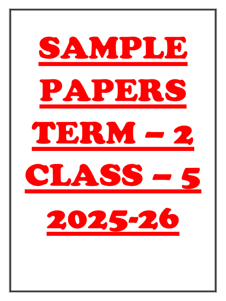 Class-5 Term-2 Sample Papers (2025-26) | PDF | Verb | Linguistics