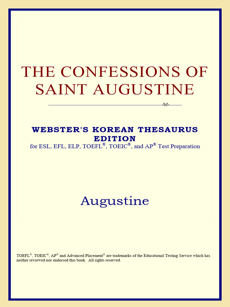 The Confessions of Saint Augustine 2006 | PDF | Thou | English As A ...