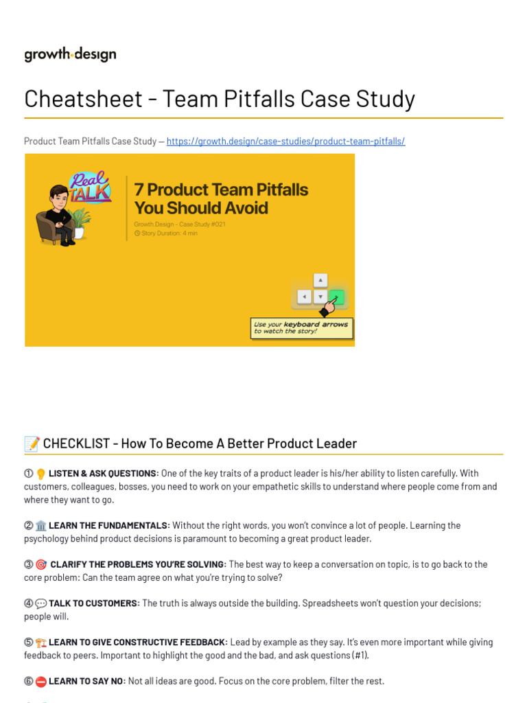 Product Leader Cheat Sheet | PDF | Social Psychology | Psychological ...