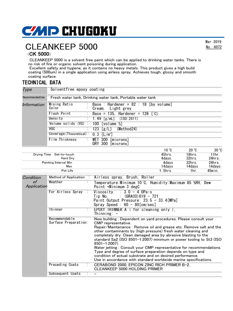 Tds MD en 6072 Cleankeep 5000 | PDF | Paint | Water