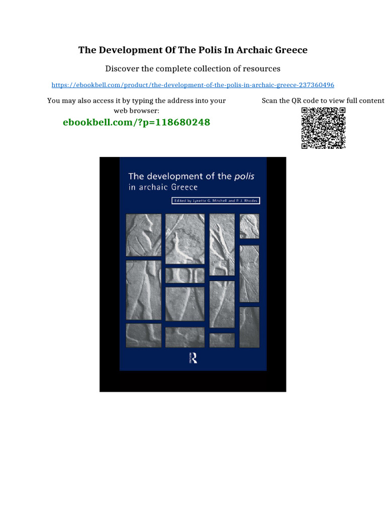 THE DEVELOPMENT OF THE POLIS IN ARCHAIC GREECE Digital Download | PDF ...