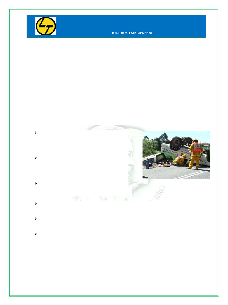 Tool Box Talk Equipment Rollover | PDF