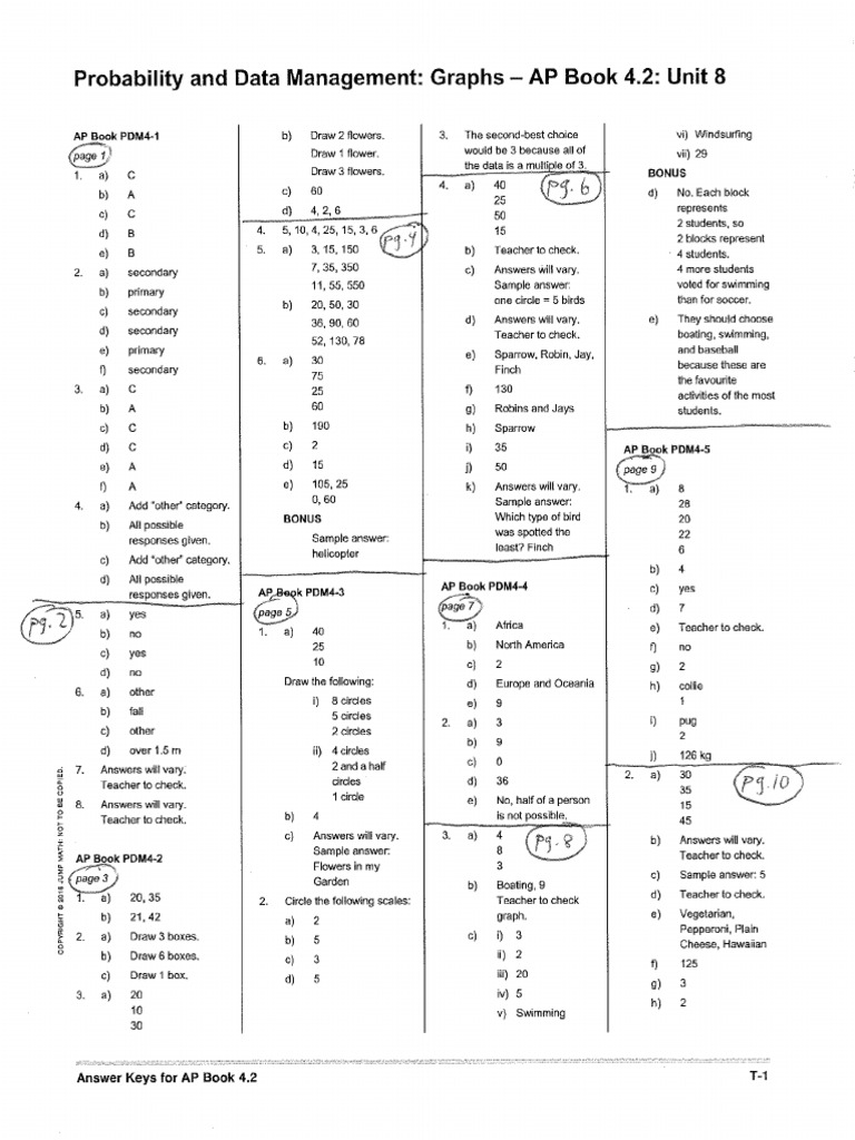 Jump Math 4.2 Answer Key | PDF