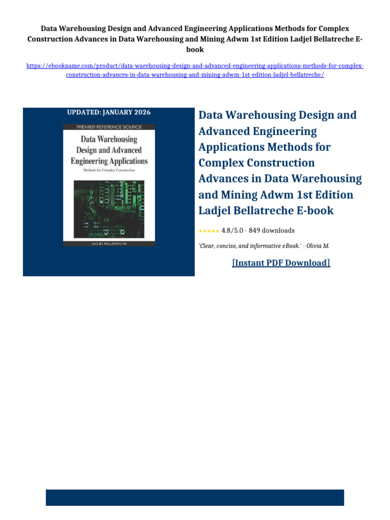 Data Warehousing Design and Advanced Engineering Applications Methods ...