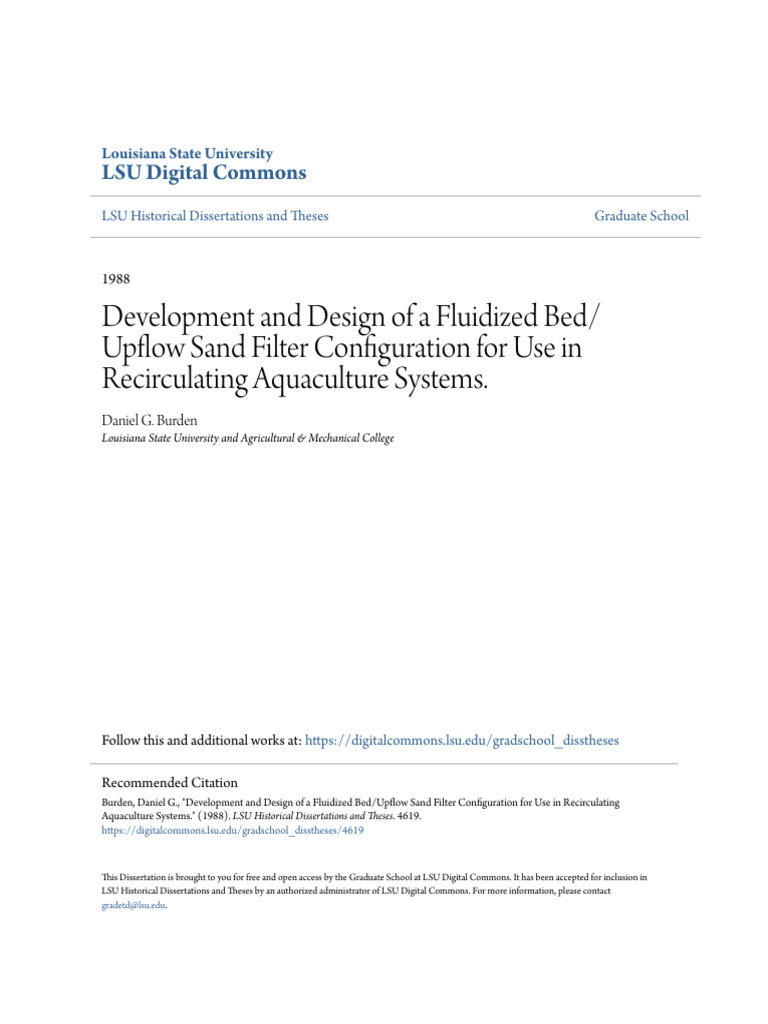Development and Design of A Fluidized Bed - Upflow Sand Filter Conf | PDF