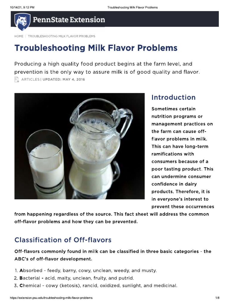 Defects in Milk Products, Their Preventions and Remedies. | PDF