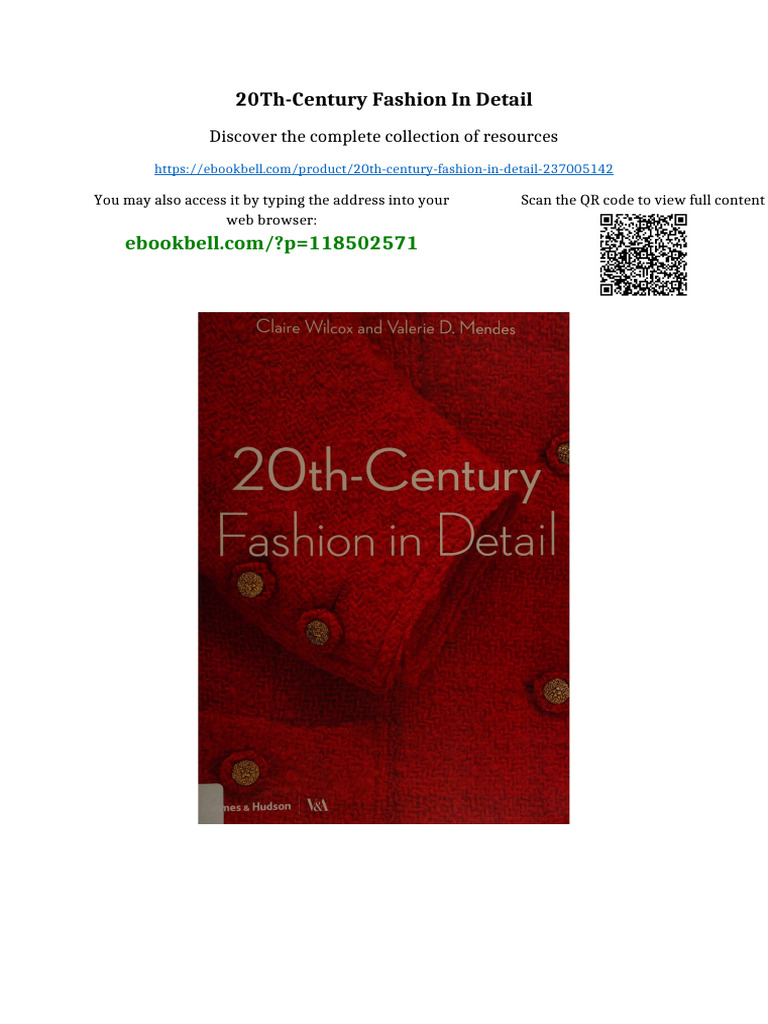20th-Century Fashion in Detail Digital Version 2025 | PDF | Martin ...