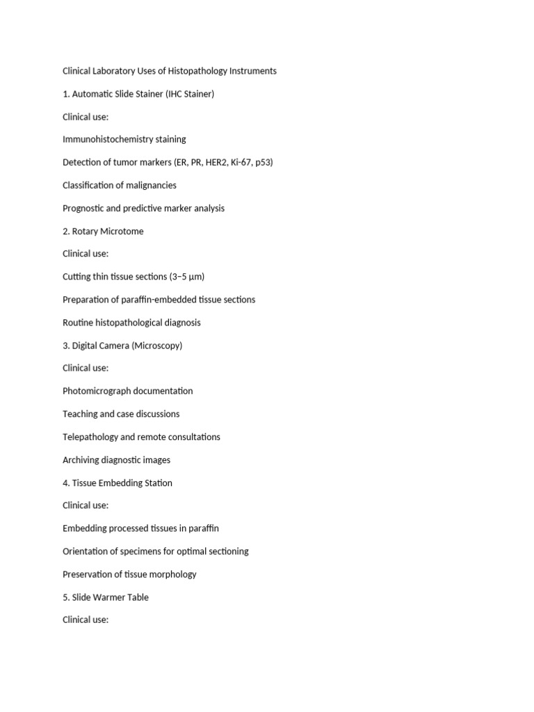 Histopathology Instrument | PDF | Histopathology | Immunohistochemistry