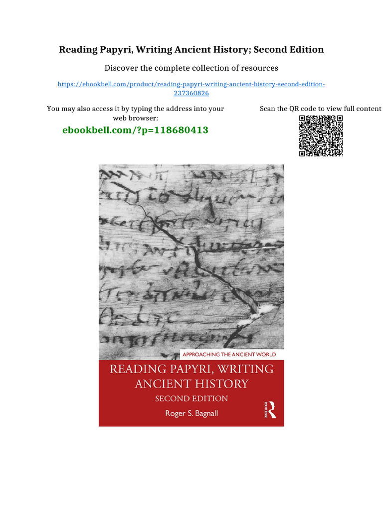 Reading Papyri, Writing Ancient History Second Edition Full Digital ...