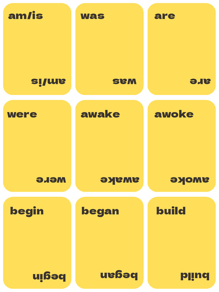 Irregular Verb Cards | PDF