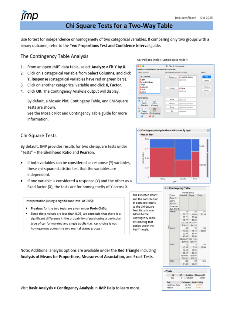 05 03 Chi Square Tests for a Two Way Table | PDF | Chi Squared Test | P ...