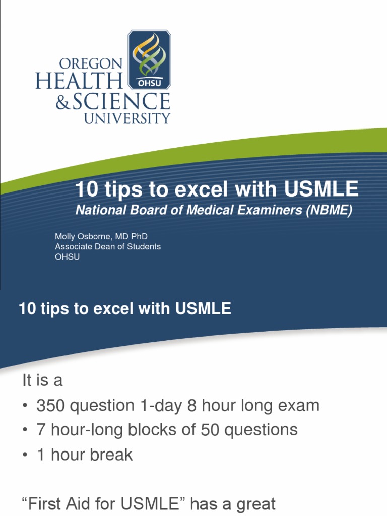 Tips to Excel in USMLE Step 1 | PDF | United States Medical Licensing ...