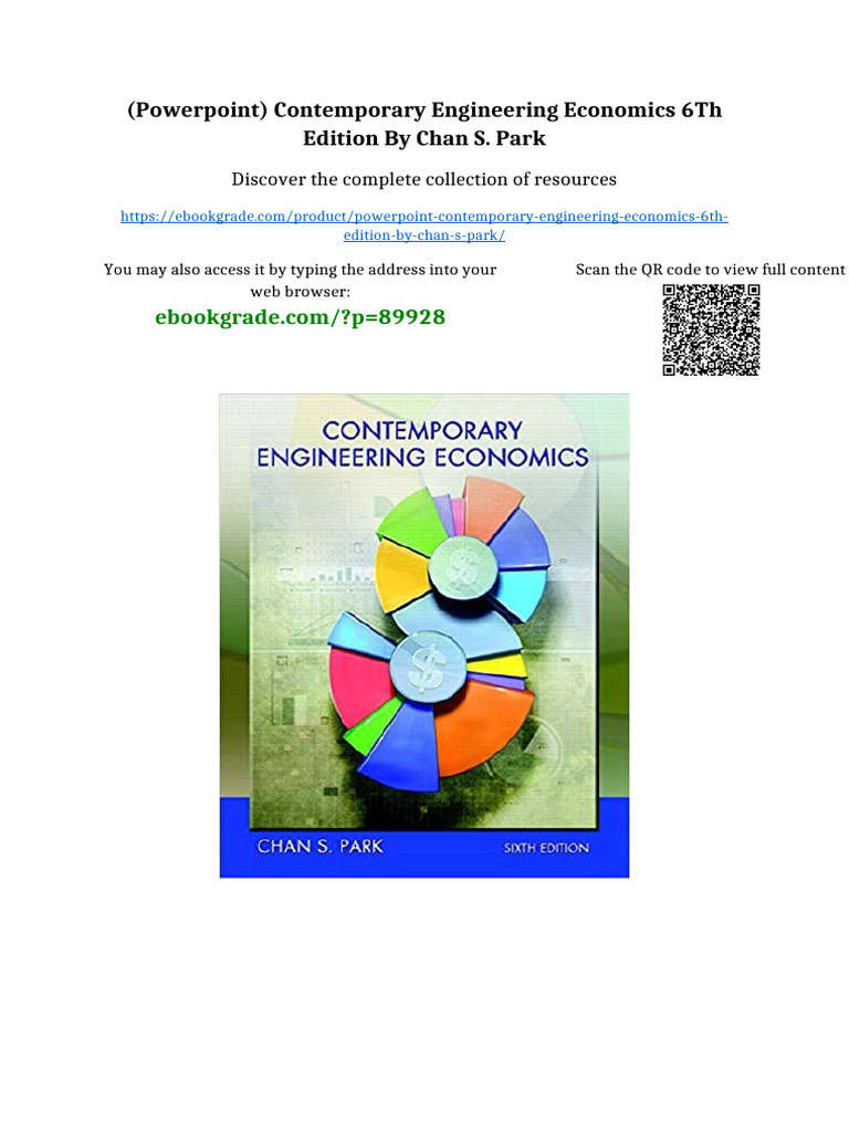 (PowerPoint) Contemporary Engineering Economics 6th Edition by Chan S ...
