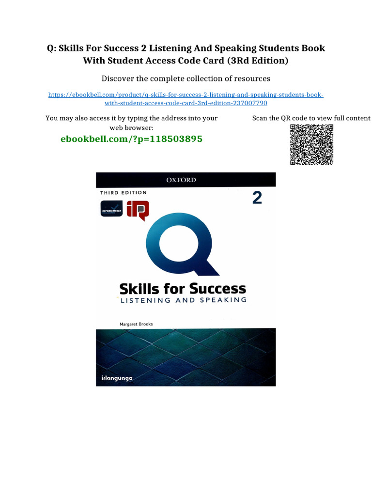 Q: Skills for Success 2 Listening and Speaking Students Book with ...