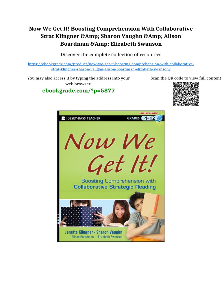 Now We Get It! Boosting Comprehension with Collaborative Strat Klingner ...