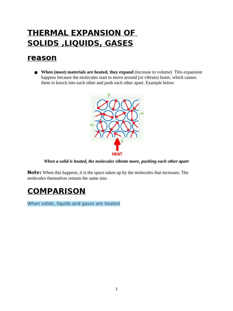 Thermal Expansion of Solids Liquids Gases | PDF | Thermal Expansion ...