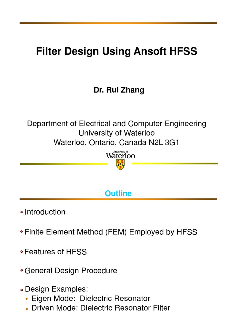 HFSS Filter Design | PDF | Finite Element Method | Normal Mode